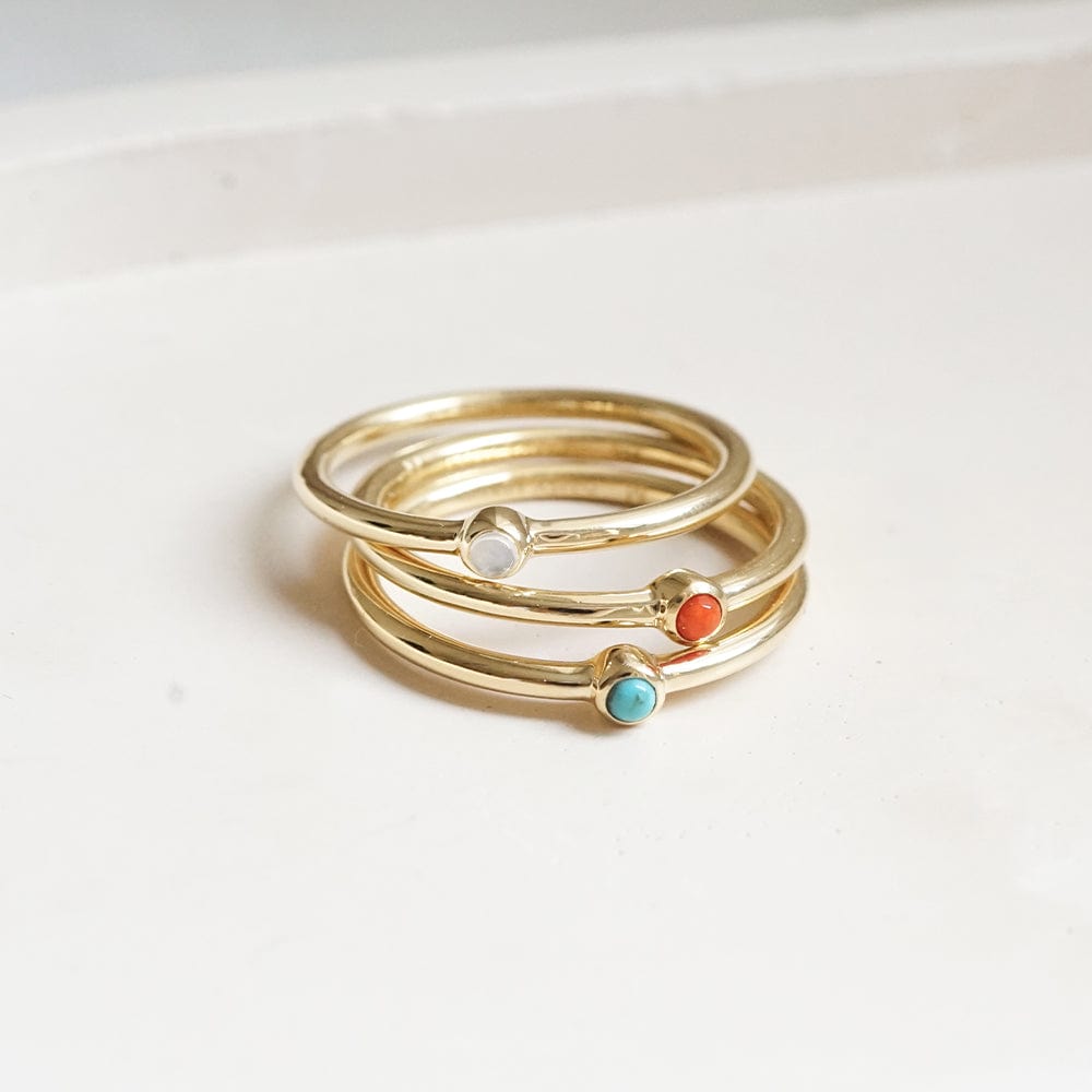 Turquoise Healing Stone Ring 18ct Gold Plate – Daisy London