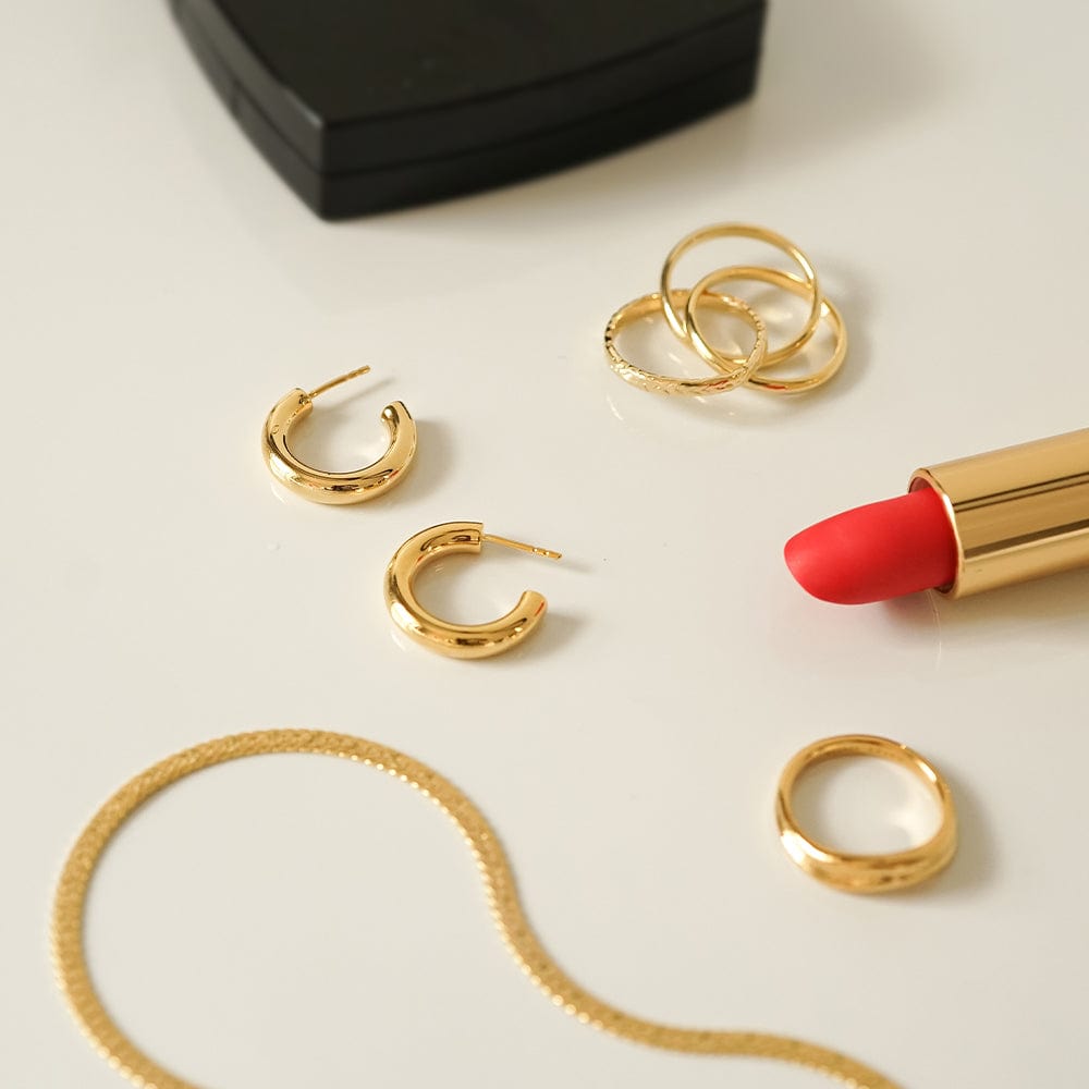 Bold Hoop Earrings 18ct Gold Plate – Daisy London