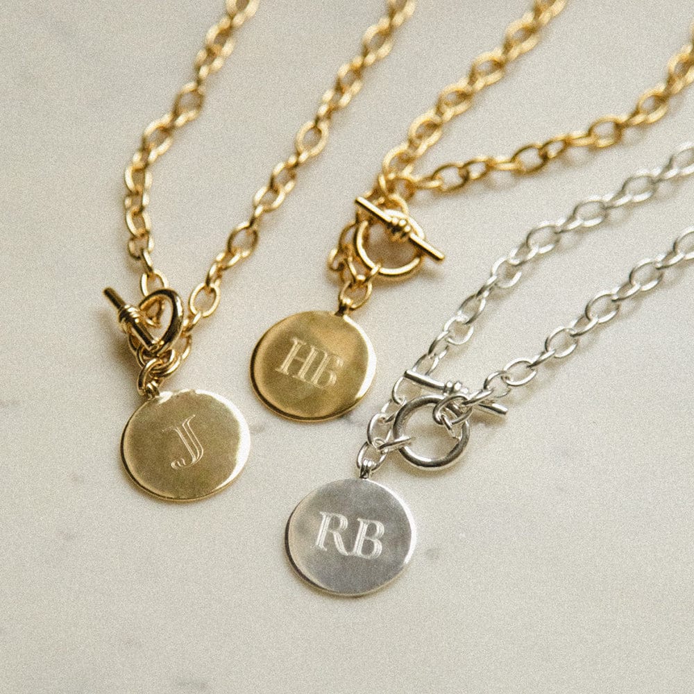 Engravable Medallion Necklace 18ct Gold Plate – Daisy London