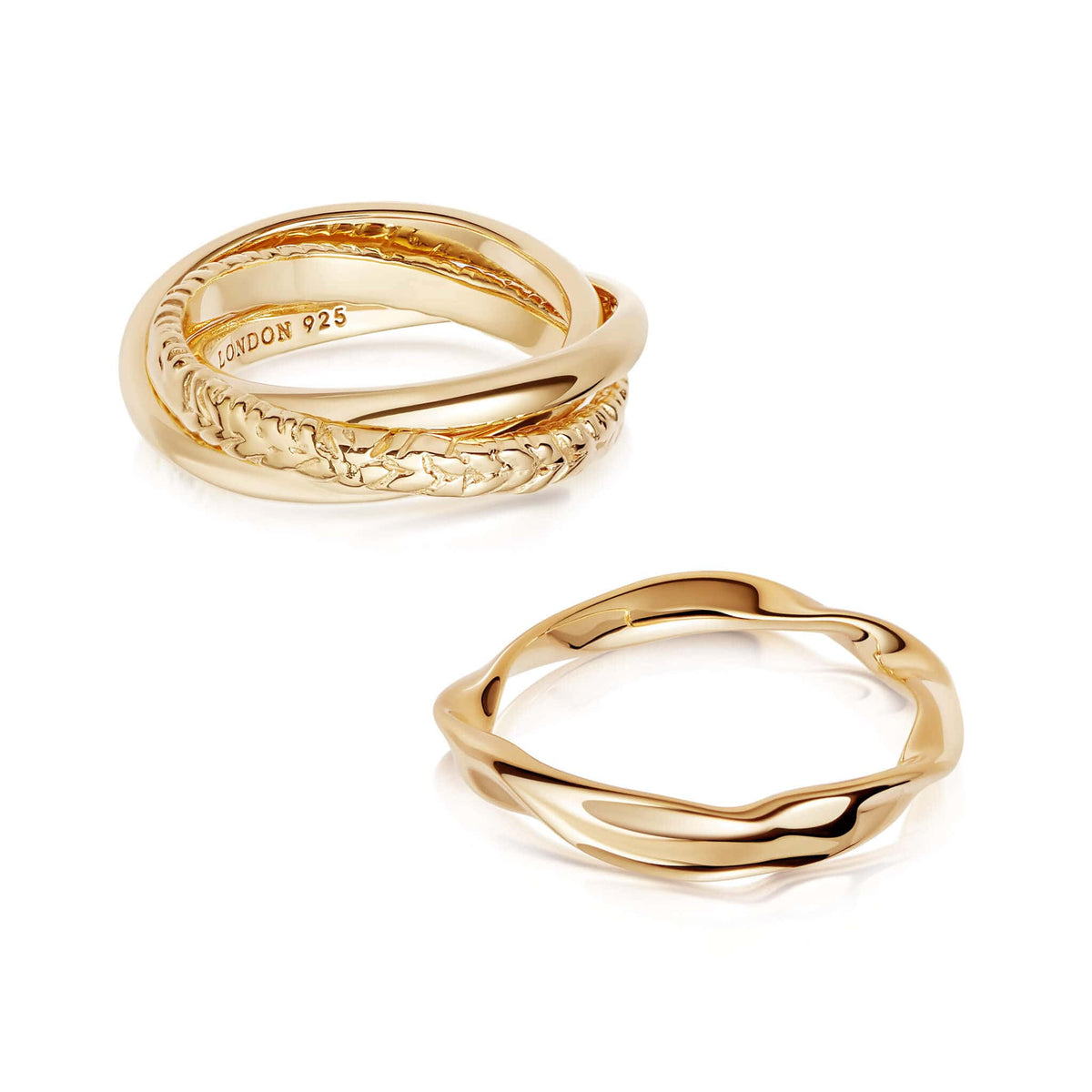 Estée Lalonde Trinity Ring Stack 18ct Gold Plate – Daisy London
