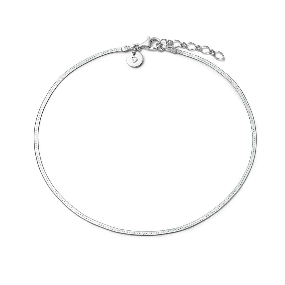 Fine Snake Chain Anklet Sterling Silver – Daisy London