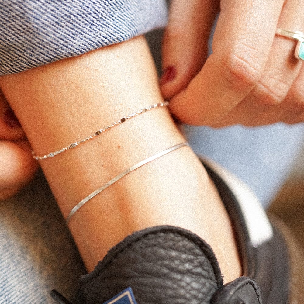Fine Snake Chain Anklet Sterling Silver – Daisy London