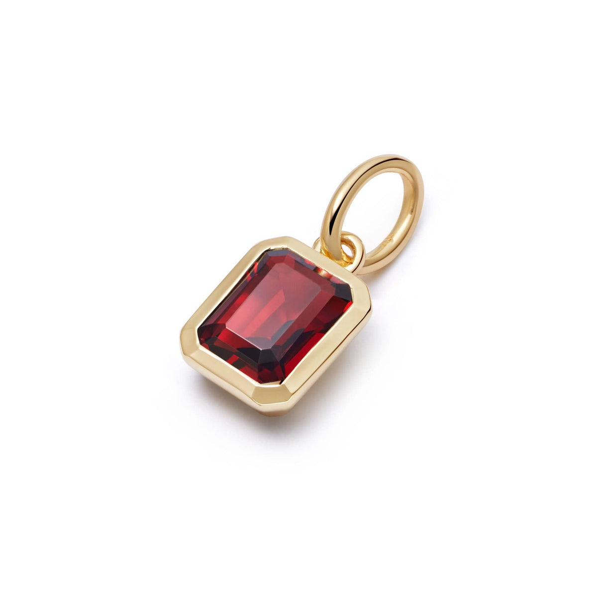 Garnet January Birthstone Charm Pendant 18ct Gold Plate – Daisy London