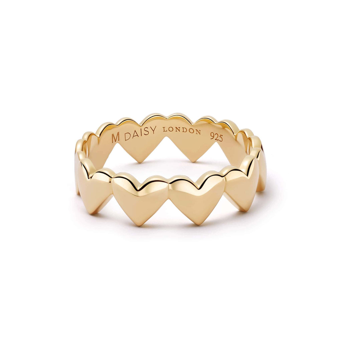 Heart Crown Band Ring 18ct Gold Plate – Daisy London