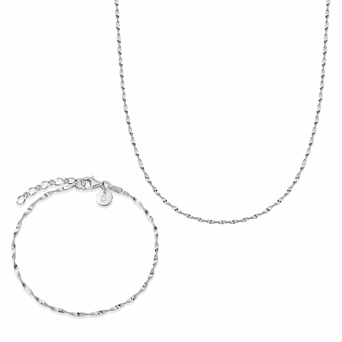 Helix Twisted Chain Layering Set Sterling Silver – Daisy London