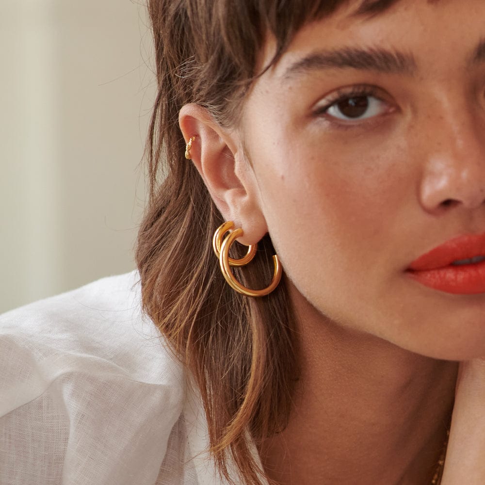 Maxi Bold Hoop Earrings 18ct Gold Plate – Daisy London