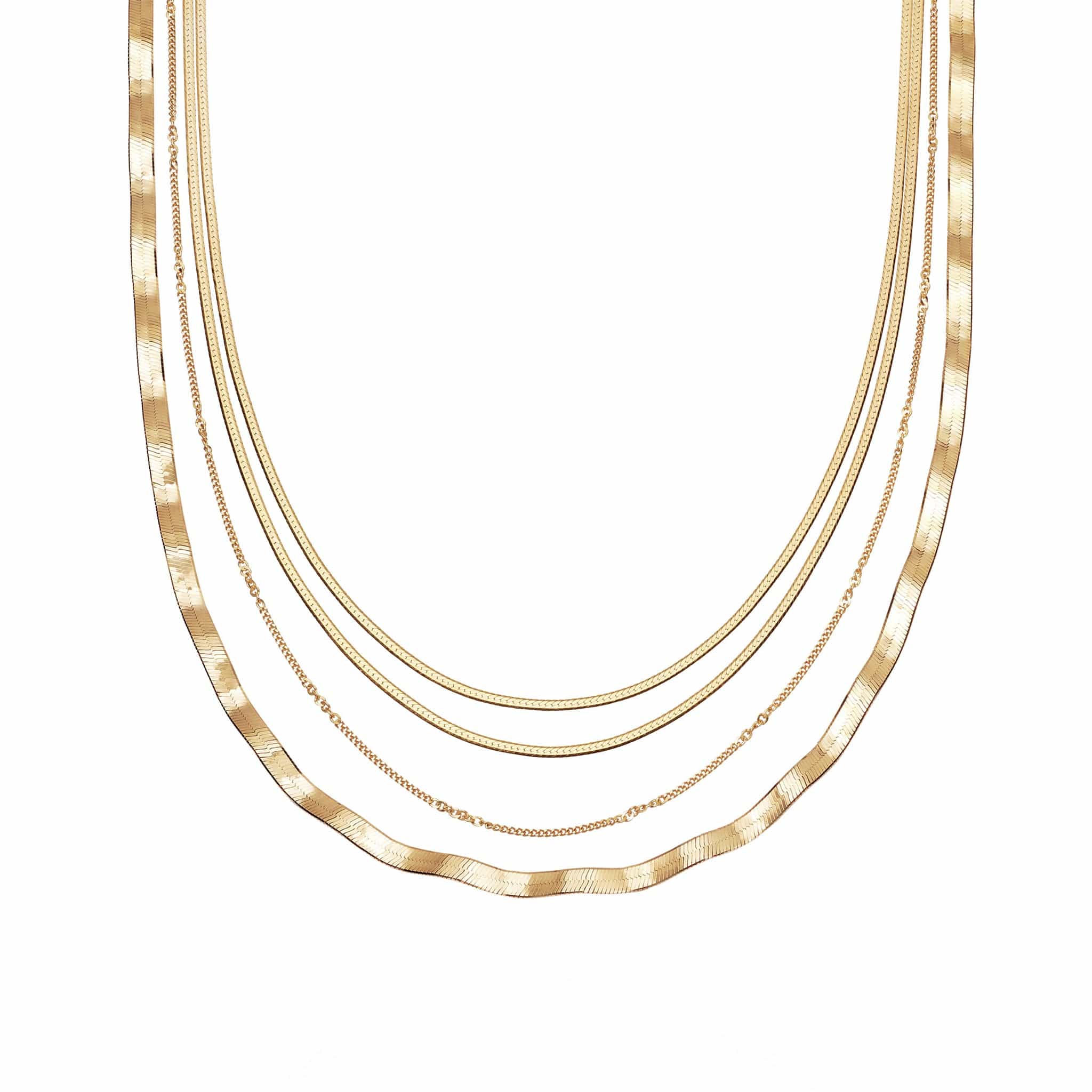 Parallel Necklace Layering Set 18ct Gold Plate – Daisy London