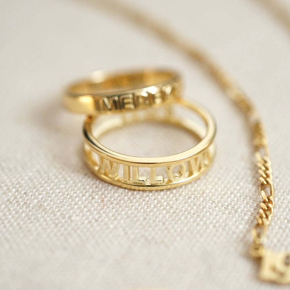 Personalised Ring 18ct Gold Plate – Daisy London