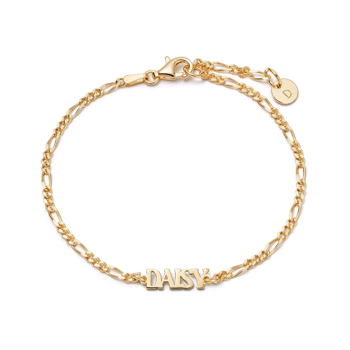 Personalised Name Bracelet 18ct Gold Plate – Daisy London