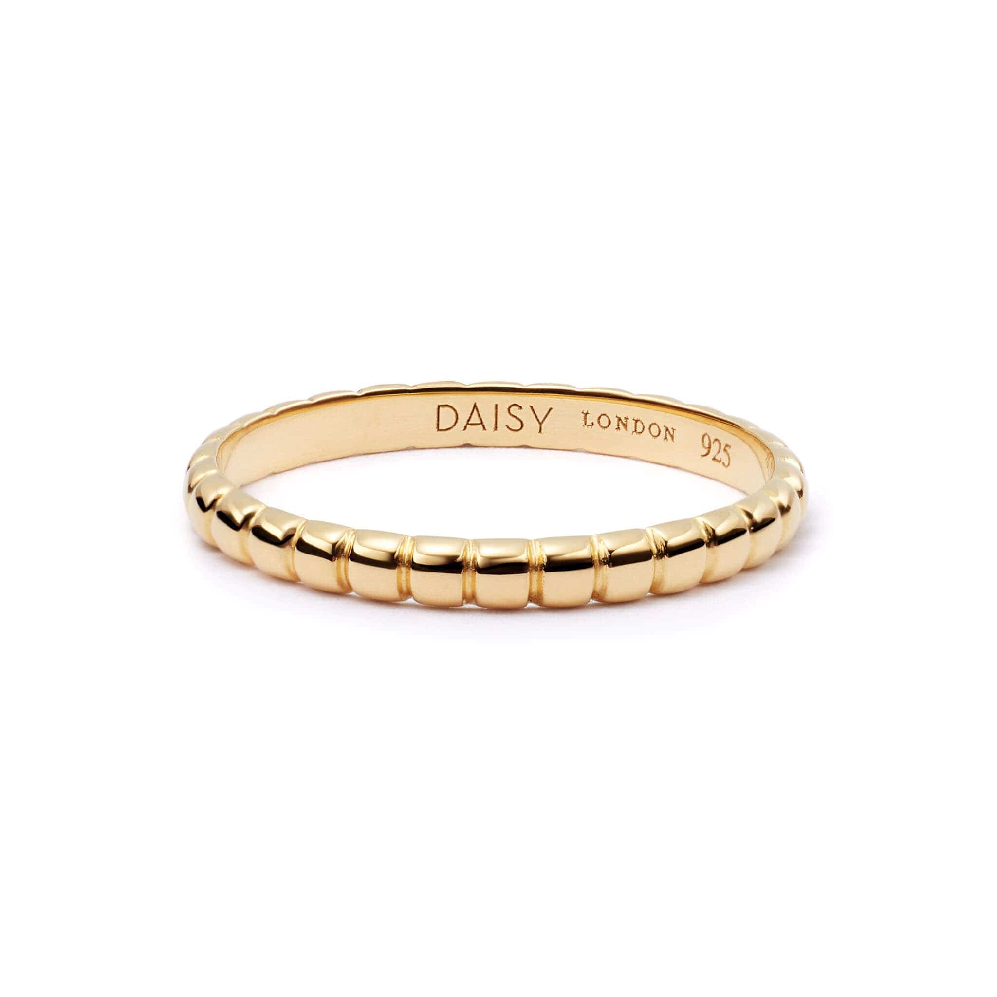 Dainty Ridged Stacking Ring 18ct Gold Plate – Daisy London
