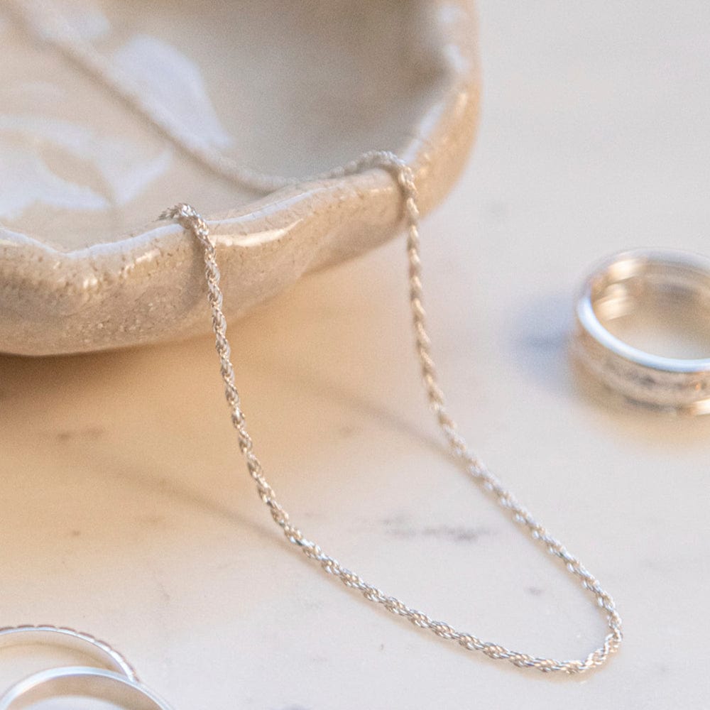 Rope Layering Chain Necklace Sterling Silver – Daisy London