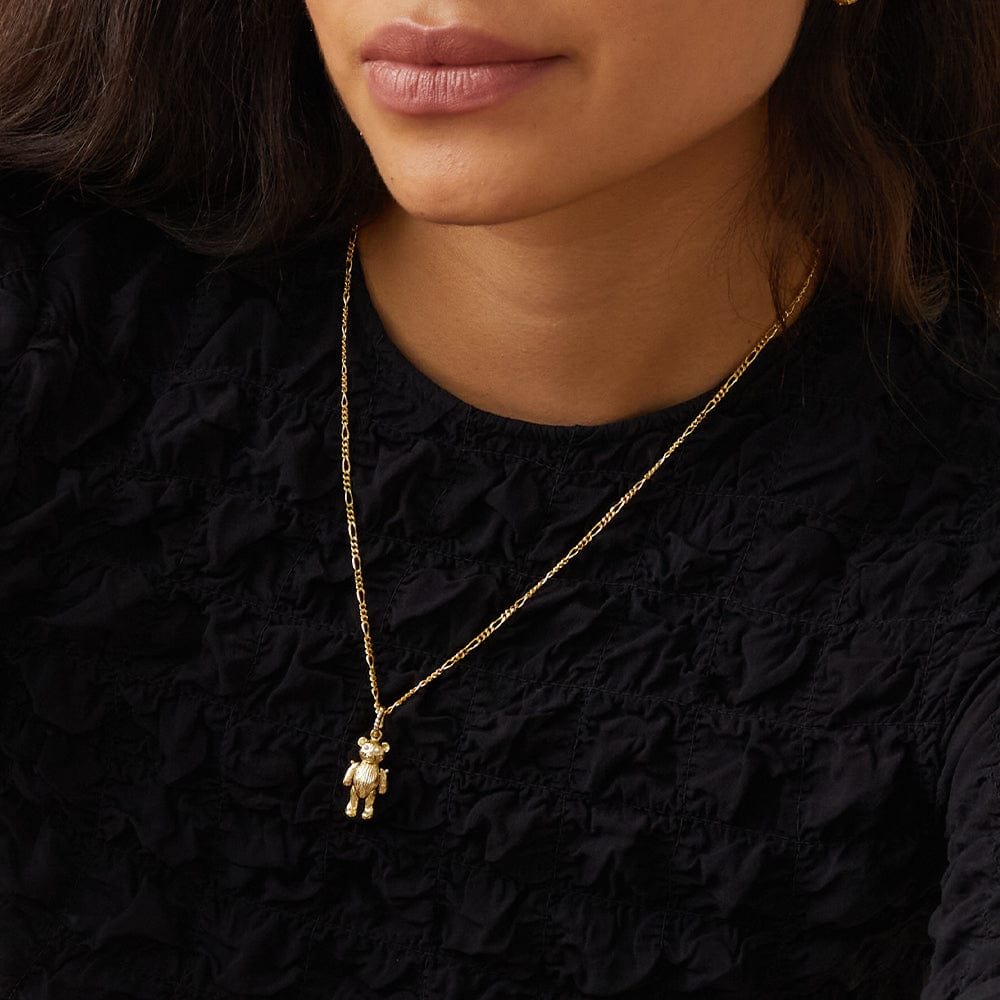 Shrimps Teddy Bear Necklace 18ct Gold Plate – Daisy London