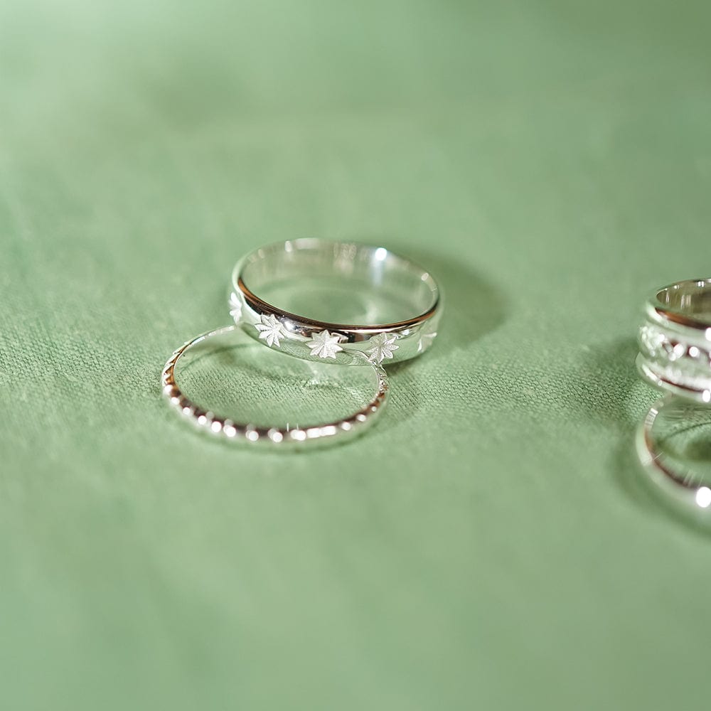 Star Engraved Stacking Gypsy Ring Sterling Silver – Daisy London