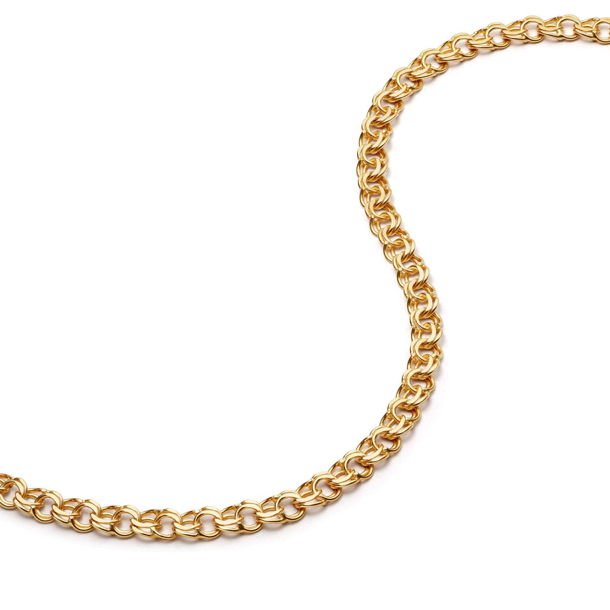 Double Curb Chain Necklace 18ct Gold Plate – Daisy London