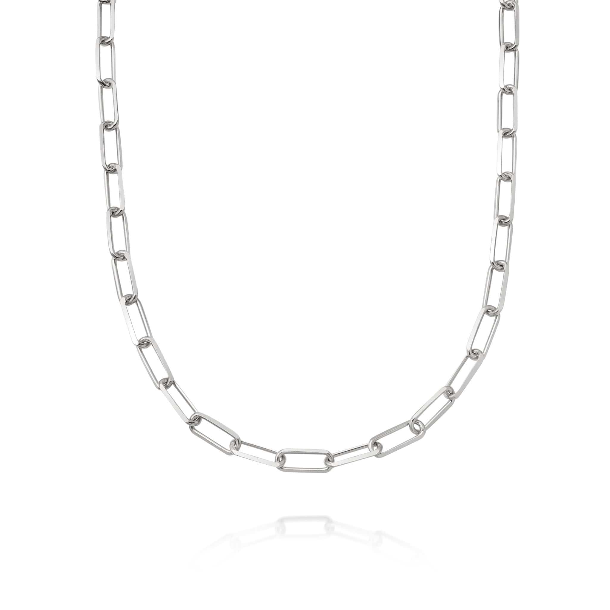 Estée Lalonde Large Open Box Chain Necklace Sterling Silver – Daisy London