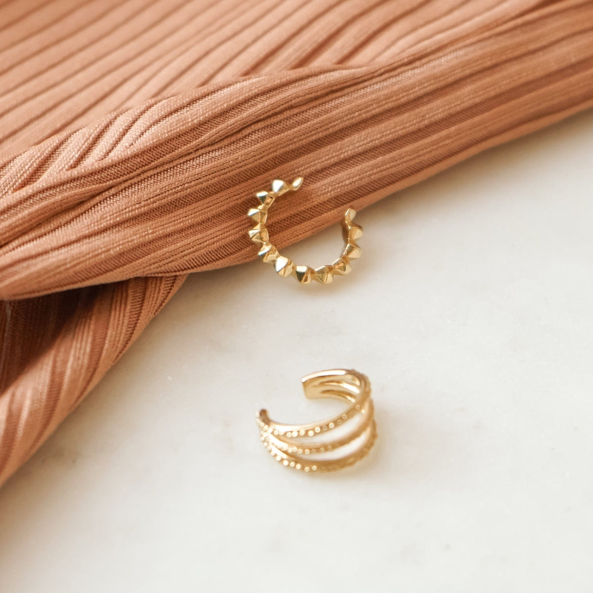 Modern Studded Ear Cuff 18ct Gold Plate – Daisy London