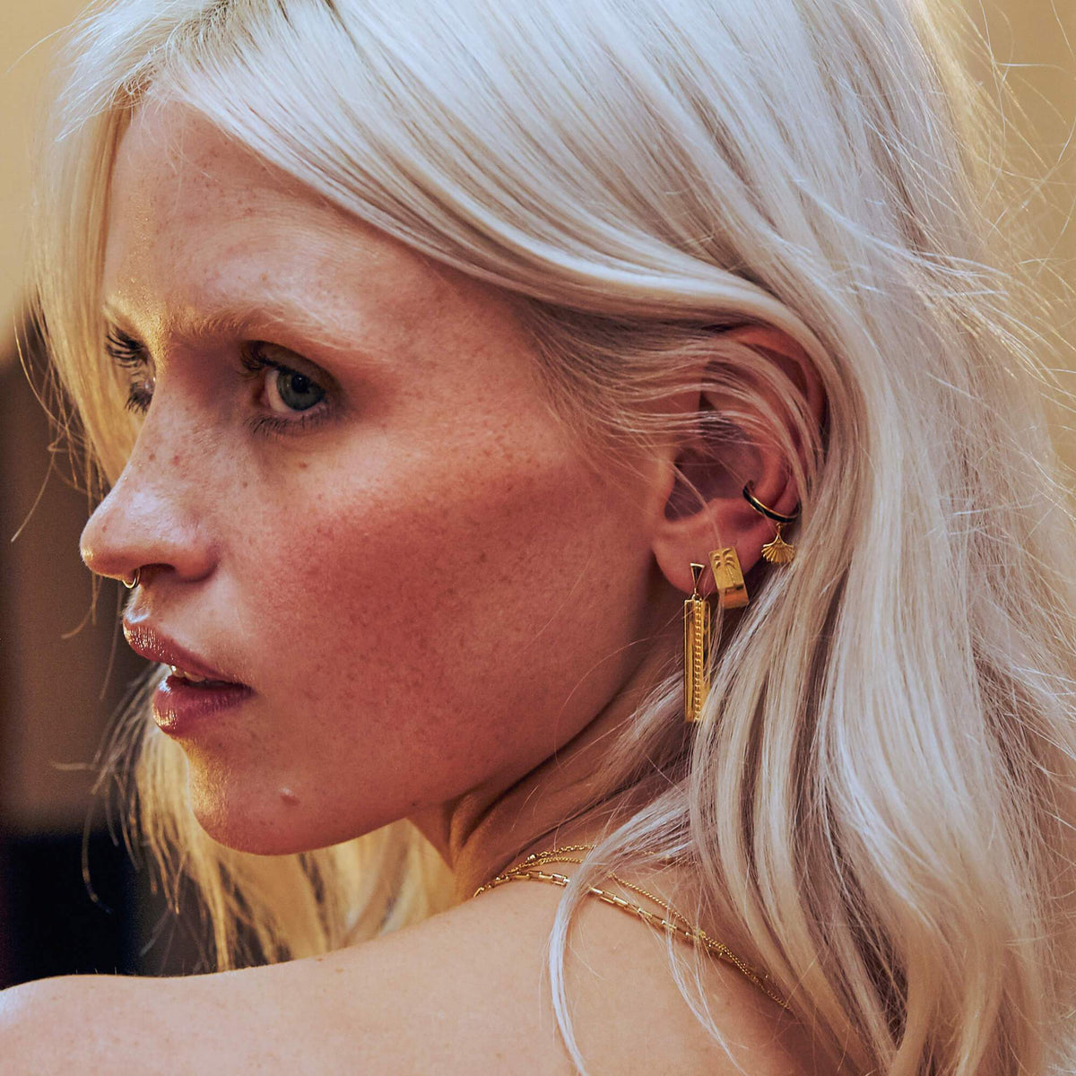 Palm Fan Enamel Ear Cuff 18ct Gold Plate – Daisy London